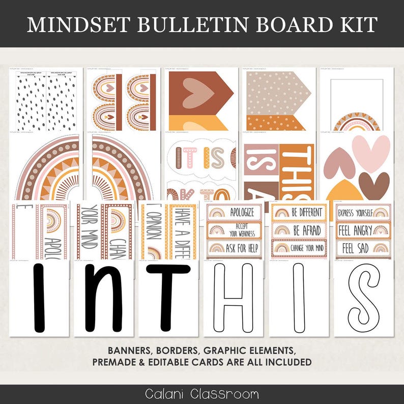 Mindset Bulletin Board Kit, Classroom Door Decor, Social Emotional ...
