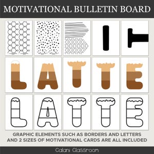 It is Never to Latte Bulletin Board Kit, Motivational Bulletin Board ...