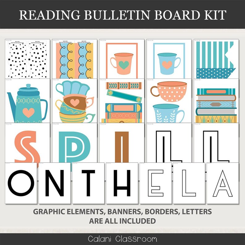 Reading Bulletin Board Kit, Classroom Bulletin Board, Spill the Tea ...