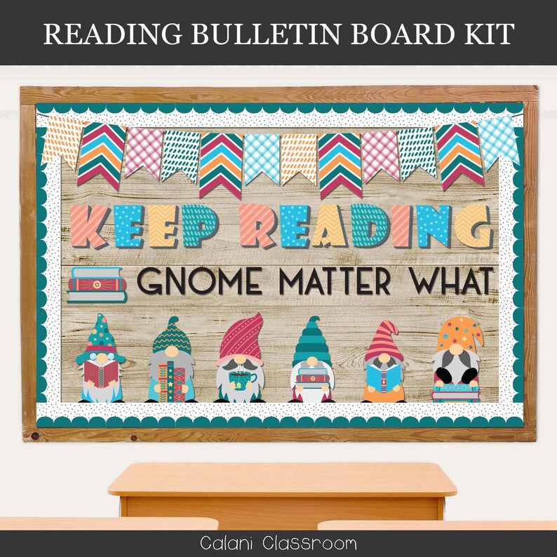 Reading Bulletin Board Kit, Classroom Bulletin Board, Reading Gnomes ...