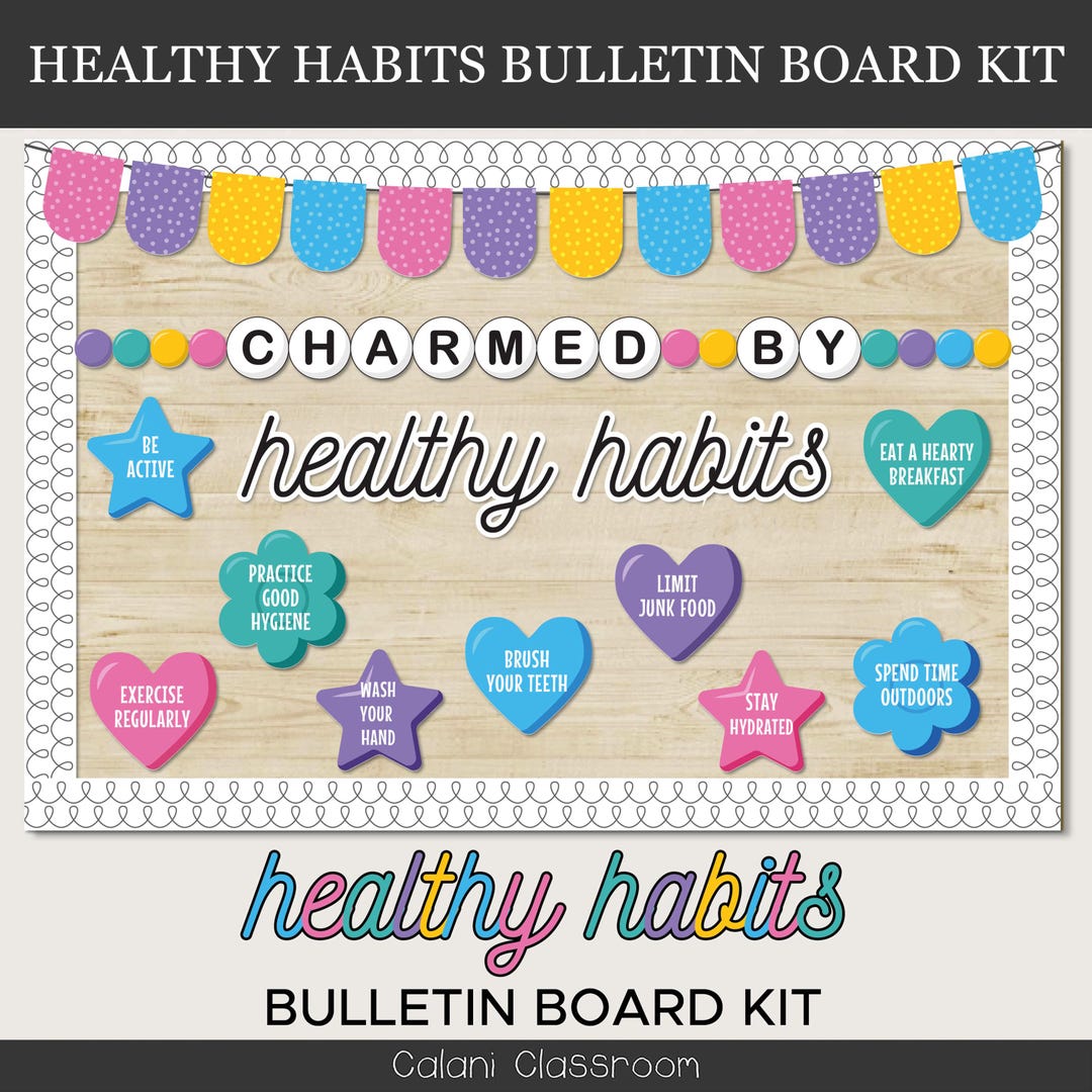 Healthy Habits Bulletin Board Kit, Healthy Habits School, Classroom ...