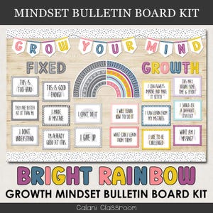 Growth Mindset Bulletin Board, Pastel Rainbow Classroom Display, Change ...