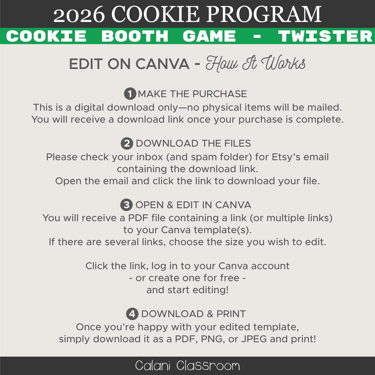 2026 Cookie Booth Twister Printable, Cookie Booth Game for Scout ...