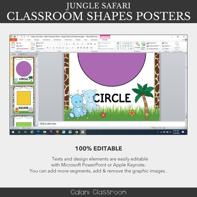 Shapes Poster Classroom Decoration, Safari Classroom Theme, 2D & 3D ...