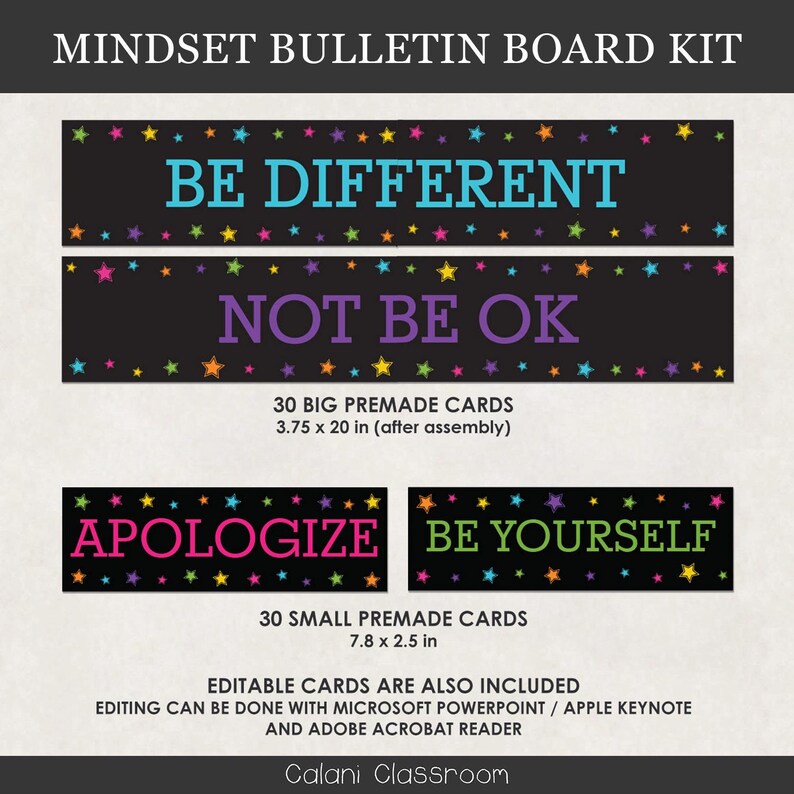 Mindset Bulletin Board Kit, Classroom Door Decor, Social Emotional ...