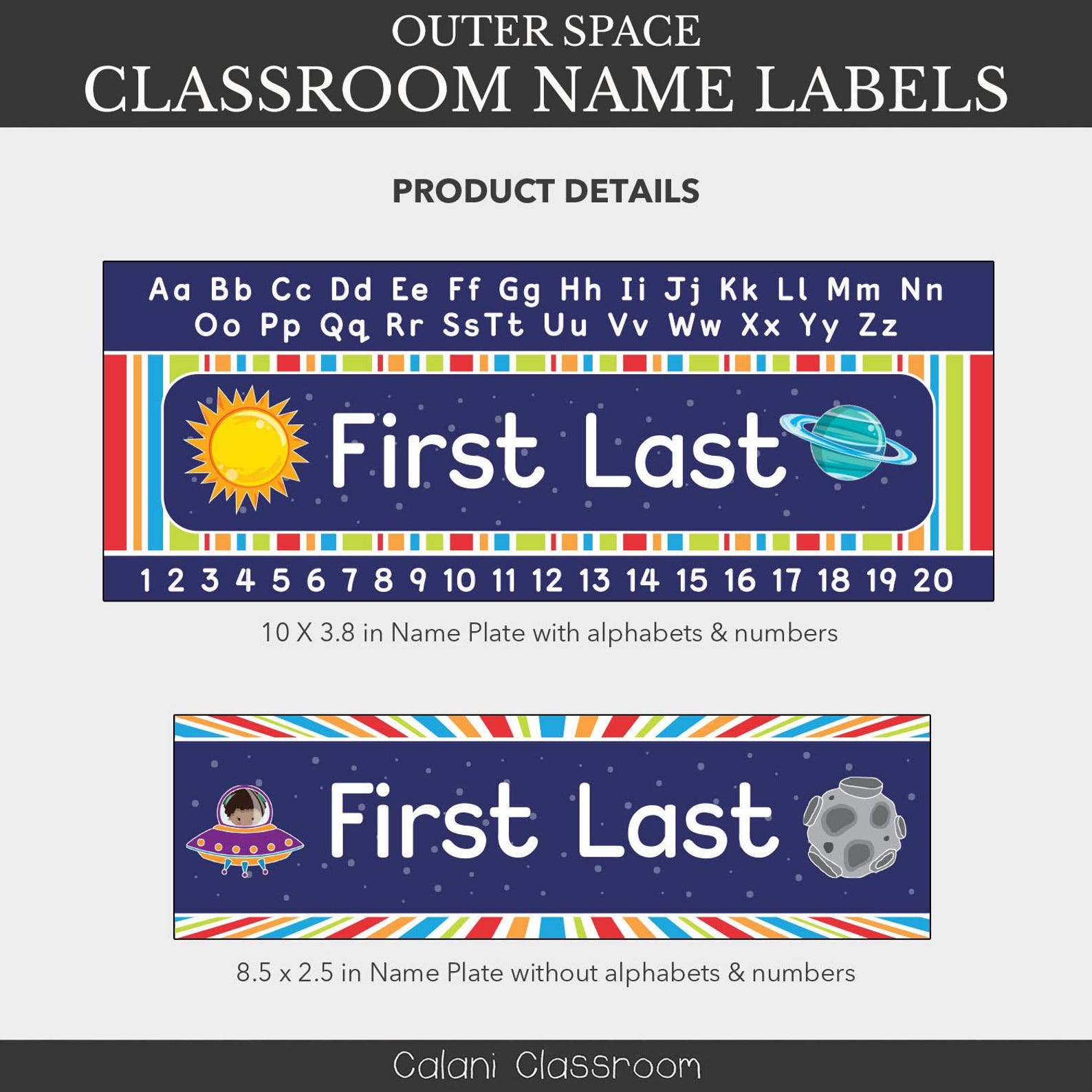 Classroom Name Plate Label, Outer Space Classroom Theme, Space Name ...