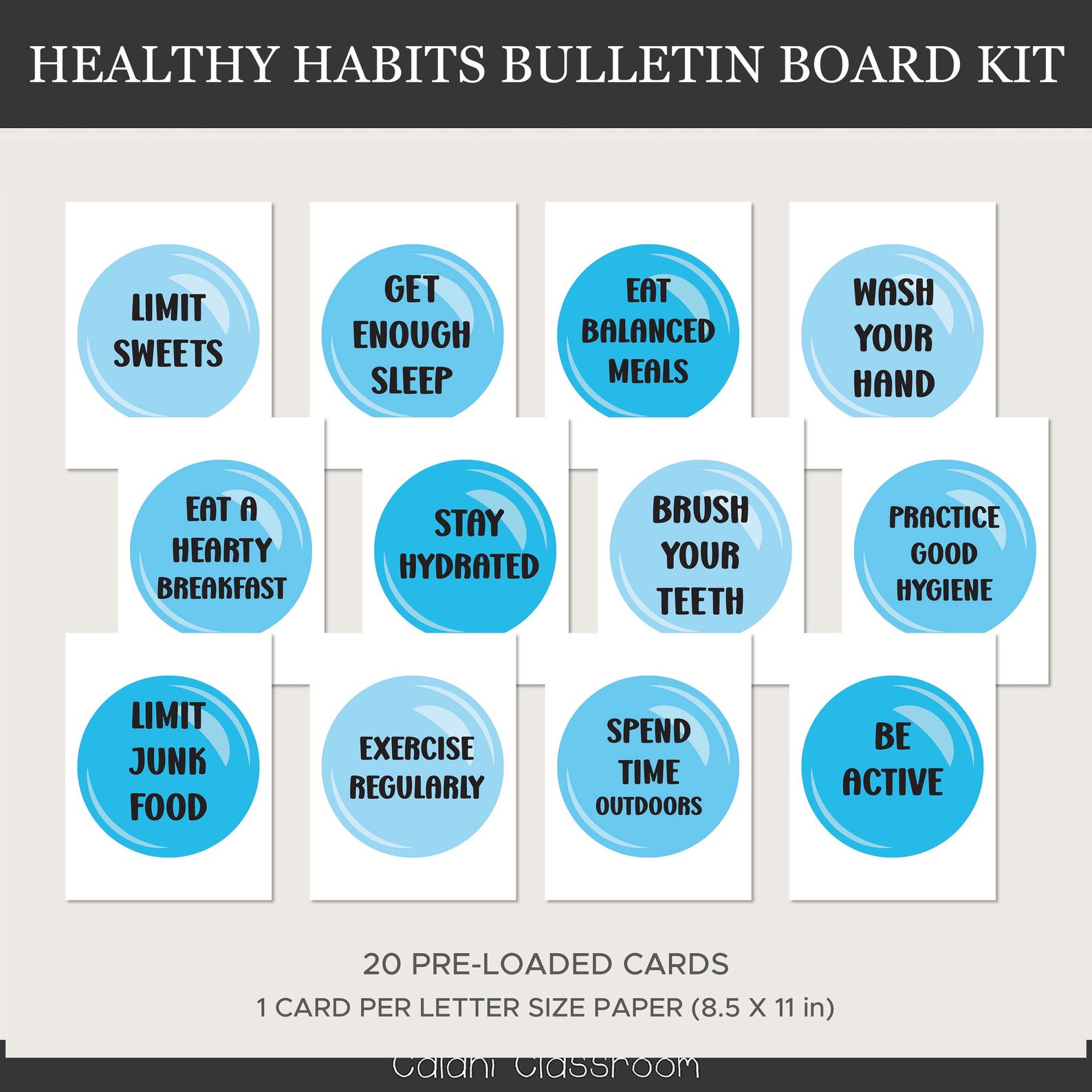 Healthy Habits Bulletin Board Kit, Healthy Habits School, Classroom ...