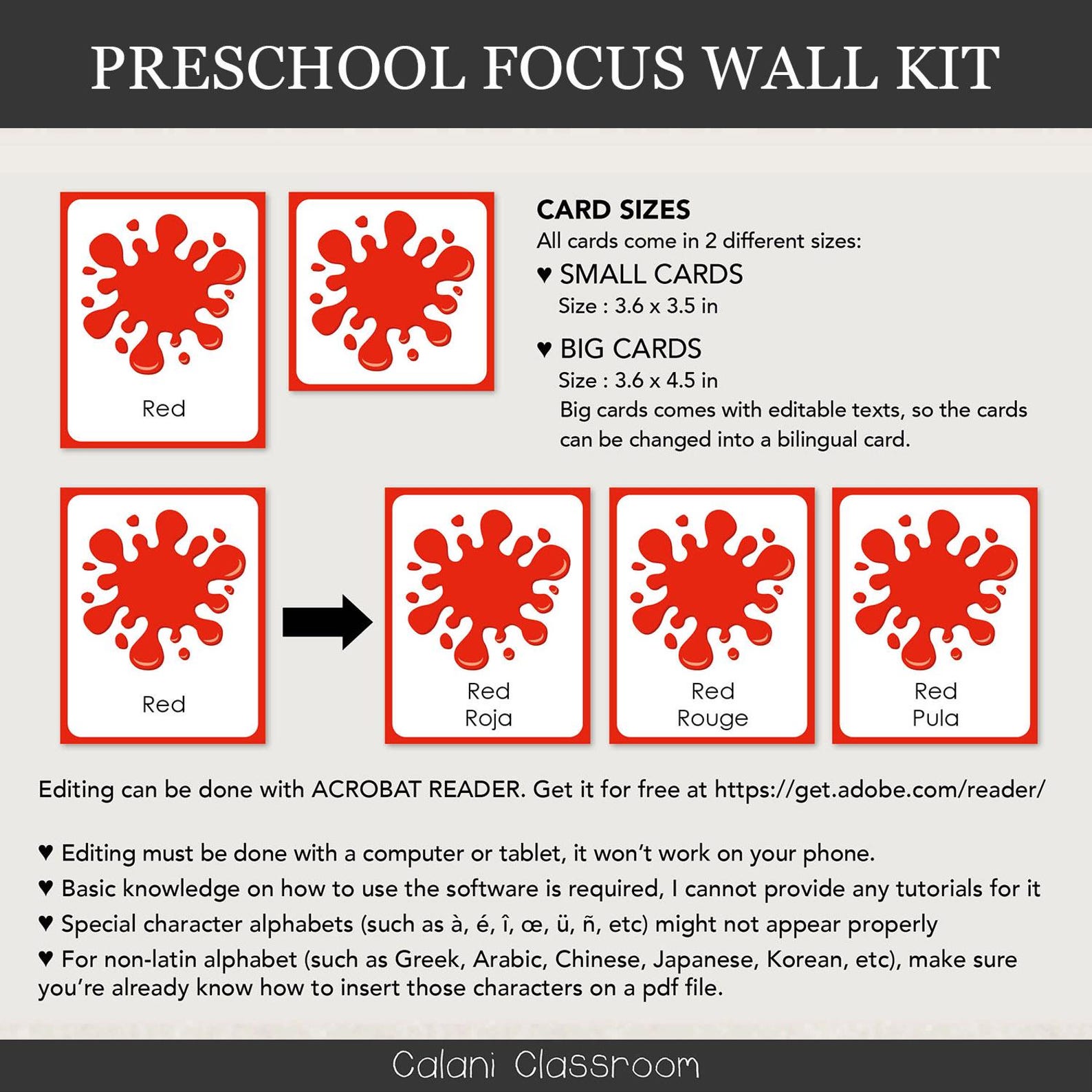 Preschool Focus Wall Template, Preschool Learning Wall, Classroom ...