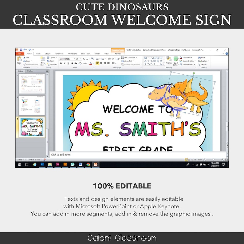 Classroom Welcome Sign, Dinosaur Classroom Door Sign, Welcome to Our ...