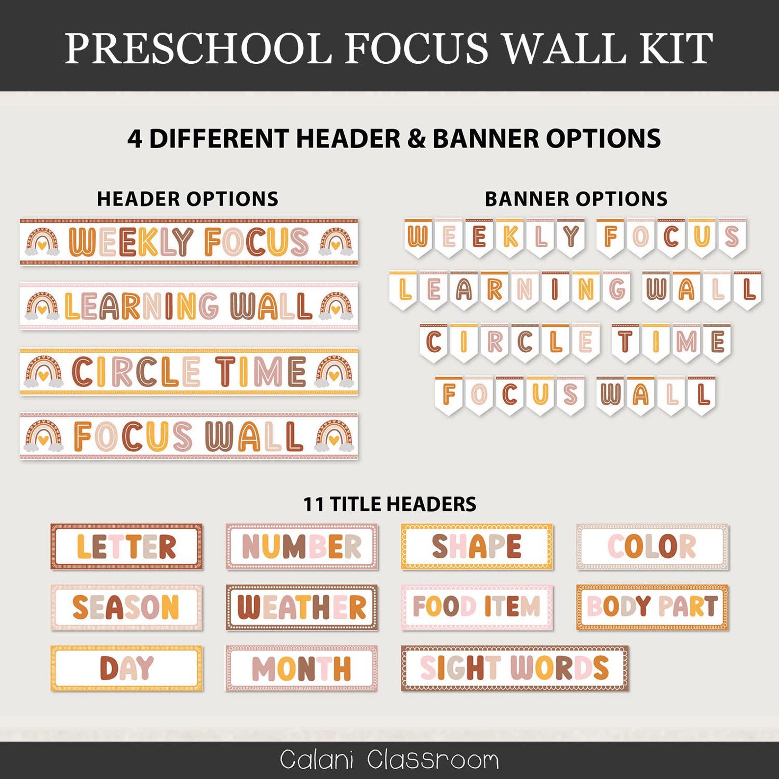Preschool Focus Wall Template, Preschool Learning Wall, Classroom ...