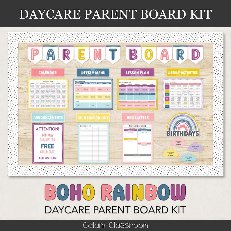 Daycare Parent Board, Childcare Bulletin Board Template, Parent Info ...