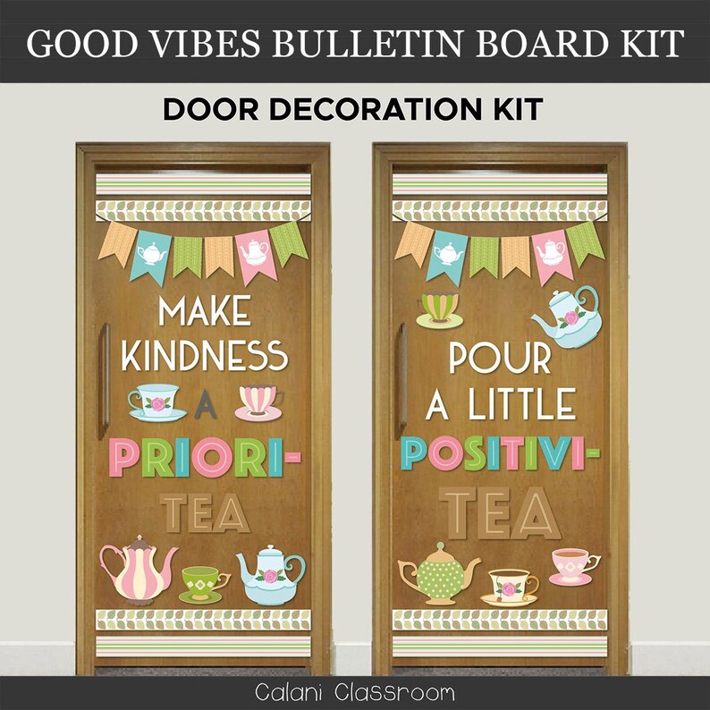 Pour Some Positivi-tea Bulletin Board Kit, Tea Lover Classroom Display ...