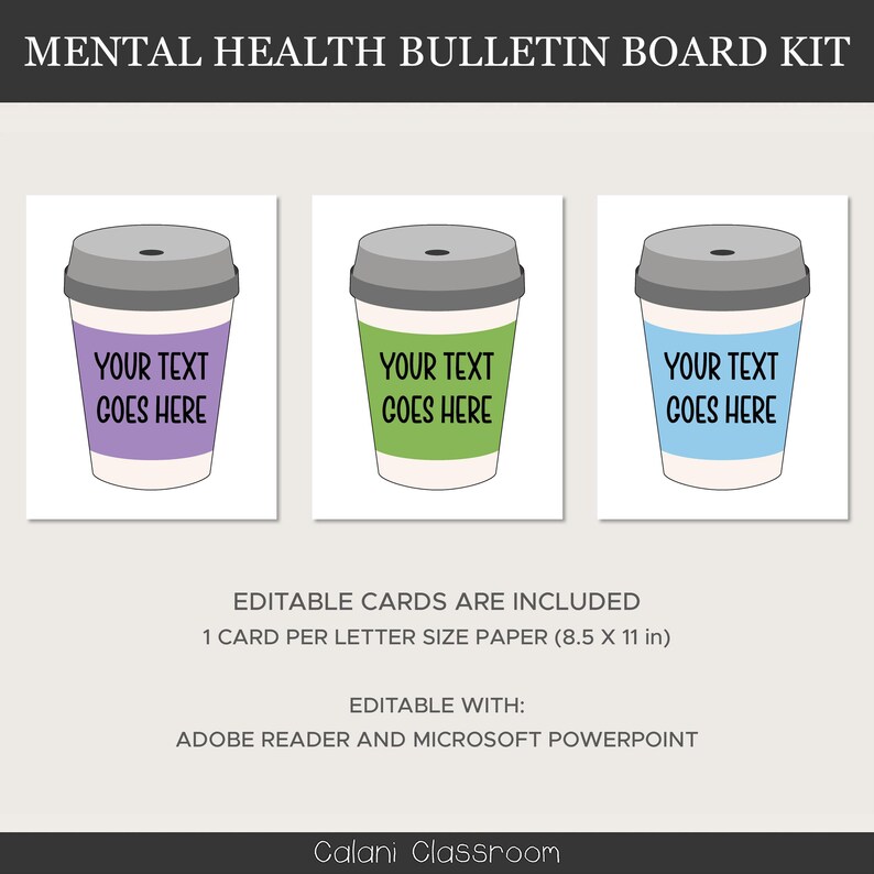 Mental Health Bulletin Board Kit, Mental Wellness Habits, Classroom ...