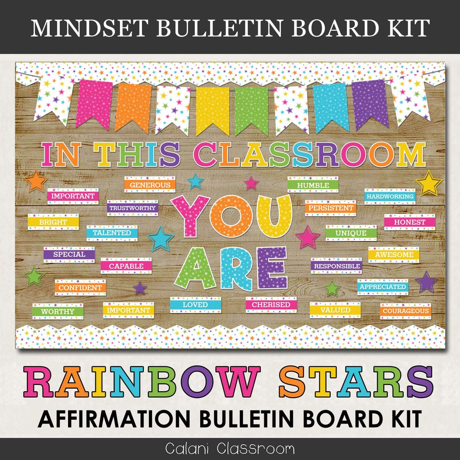 Positive Affirmation Bulletin Board, Classroom Door Decor, Rainbow ...
