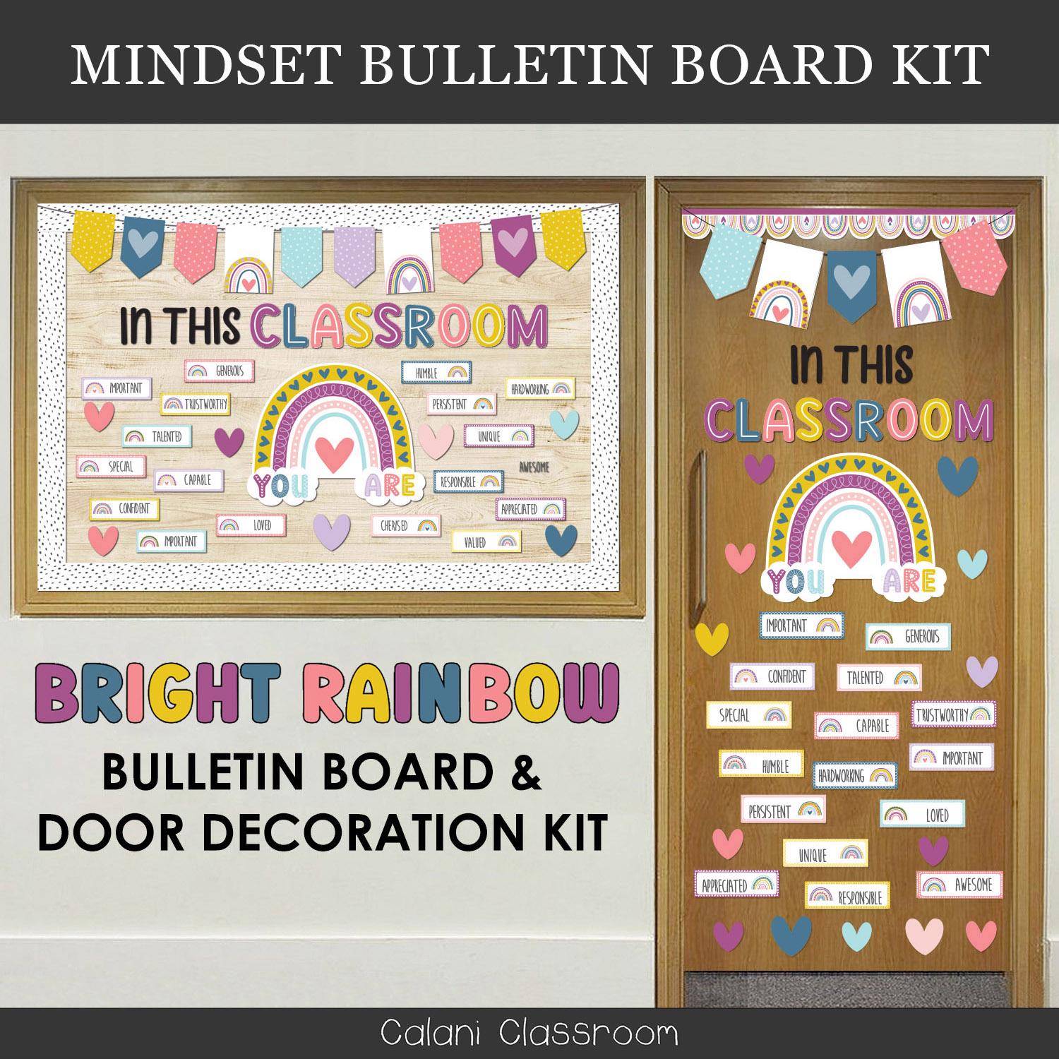 Positive Affirmation Bulletin Board, Classroom Door Decor, Bright Boho ...