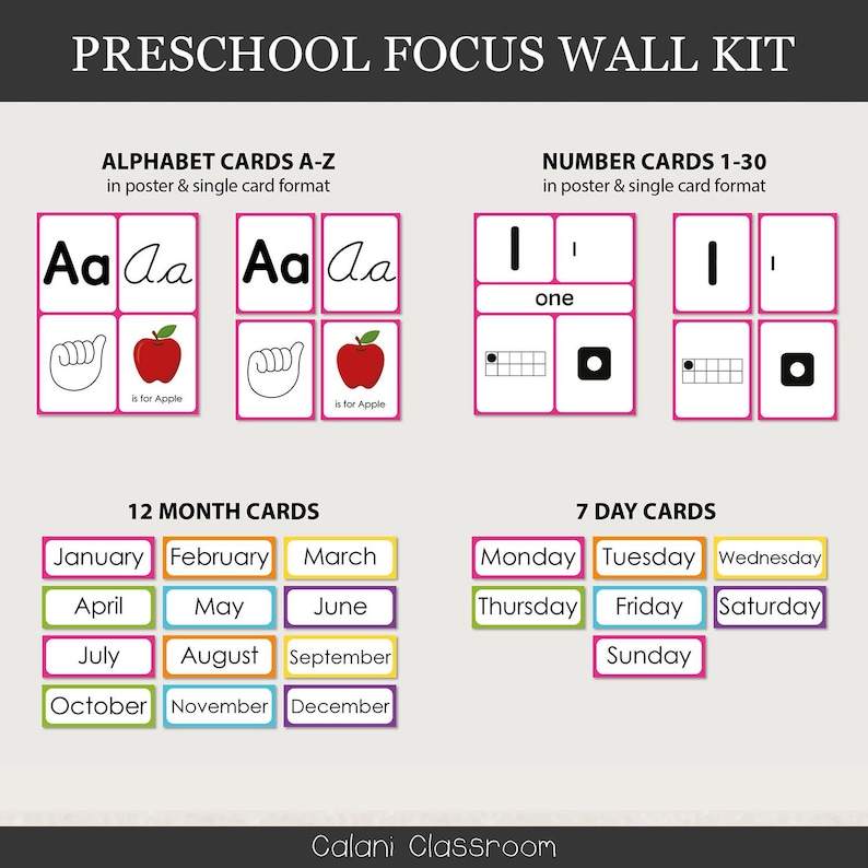 Preschool Focus Wall Template, Preschool Learning Wall, Classroom ...