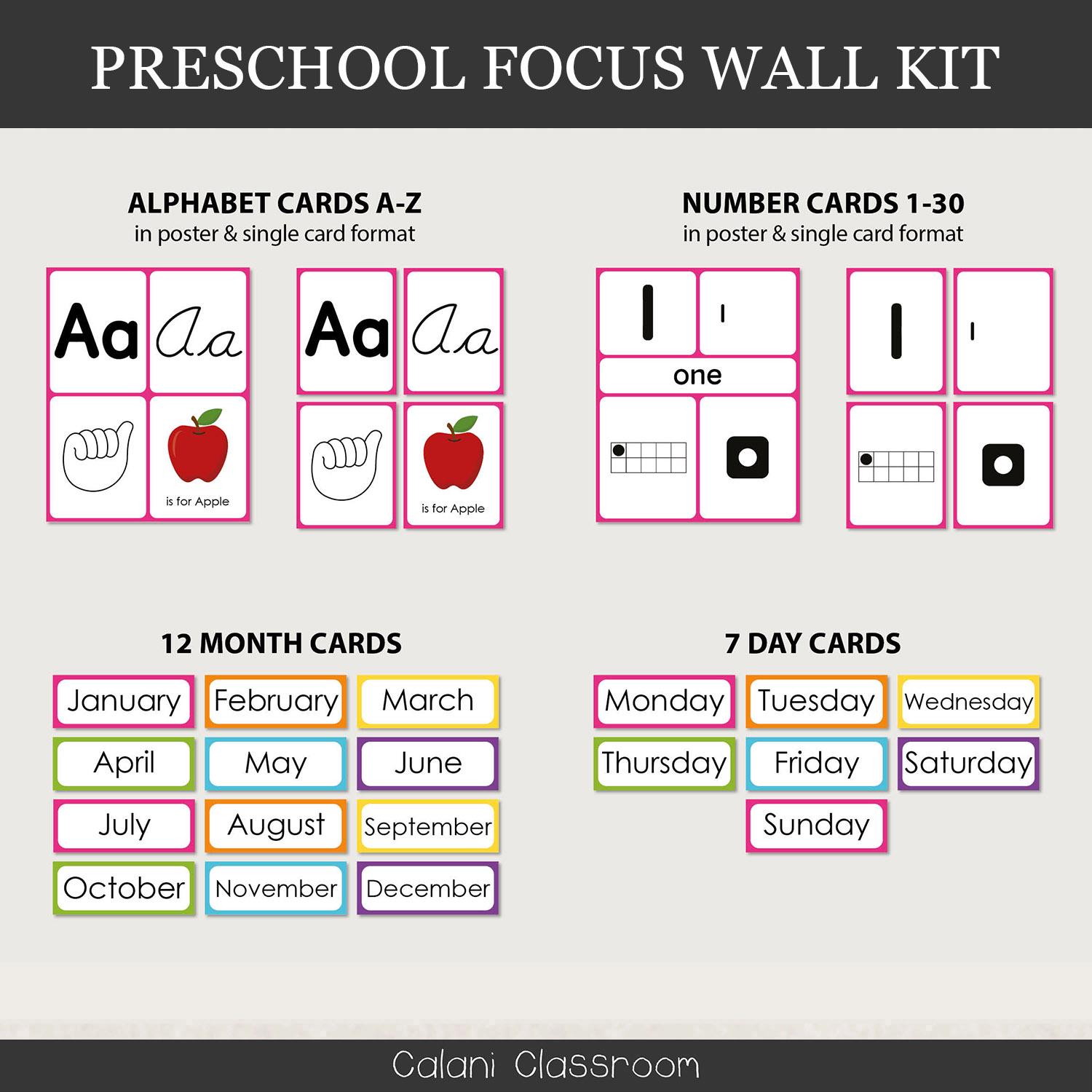 Preschool Focus Wall Template, Preschool Learning Wall, Classroom ...