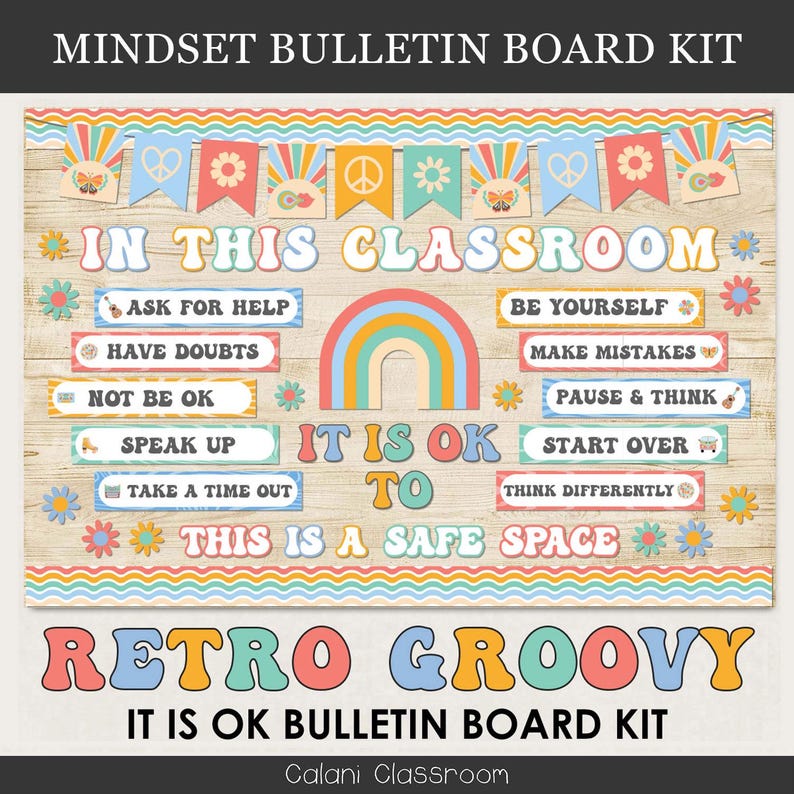 Mindset Bulletin Board Kit, Classroom Door Decor, Social Emotional ...