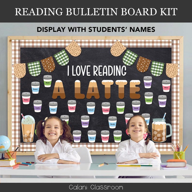 Reading Bulletin Board Kit, Classroom Bulletin Board, Coffee Lover ...