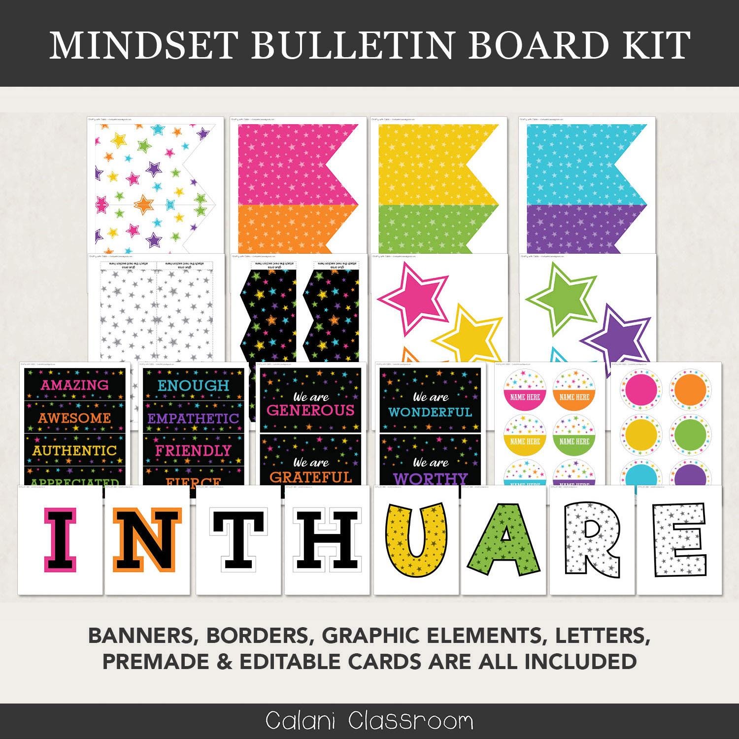 Positive Affirmation Bulletin Board, Classroom Door Decor, Rainbow ...