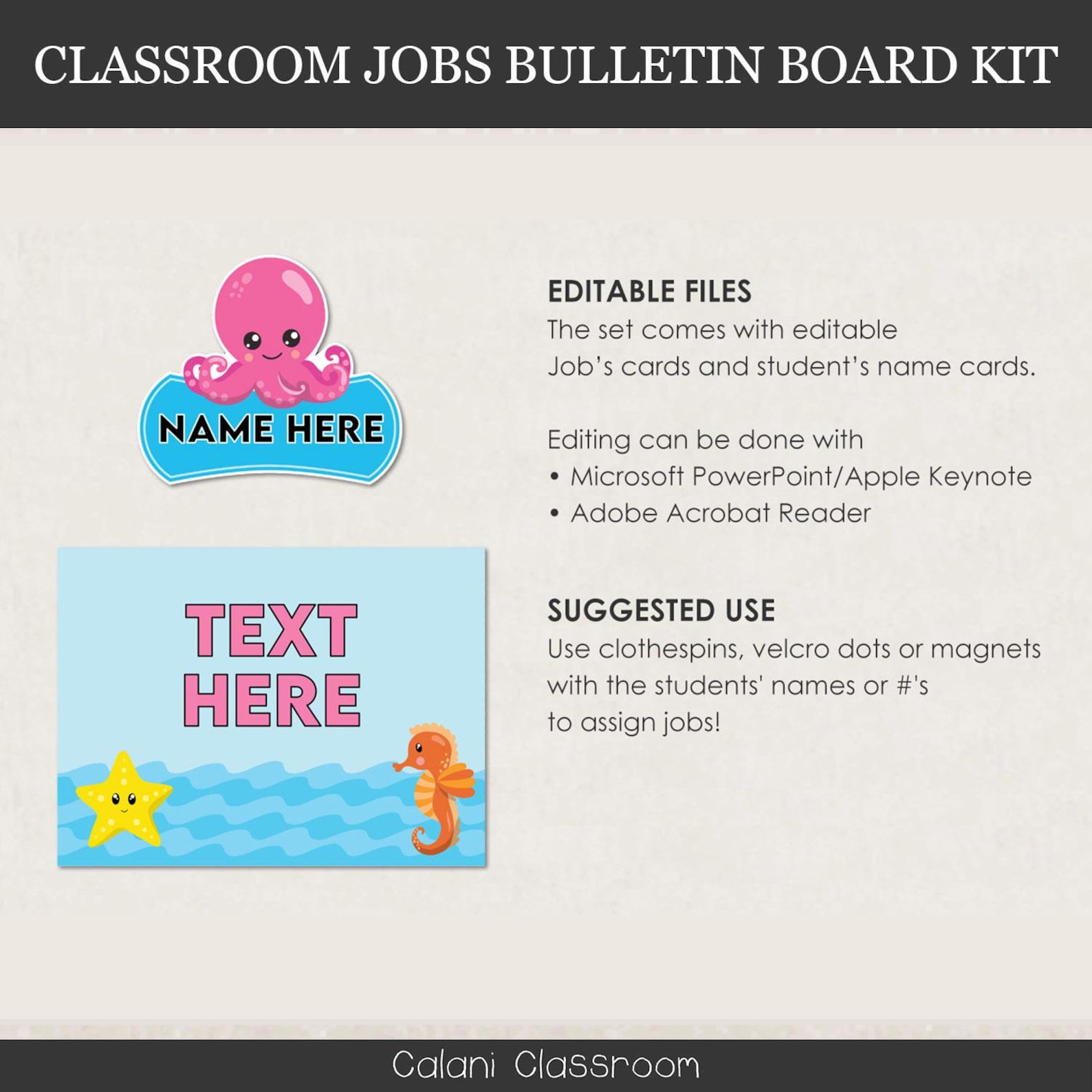 Ocean Classroom Jobs Display, Classroom Job Chart, Under the Sea Job ...