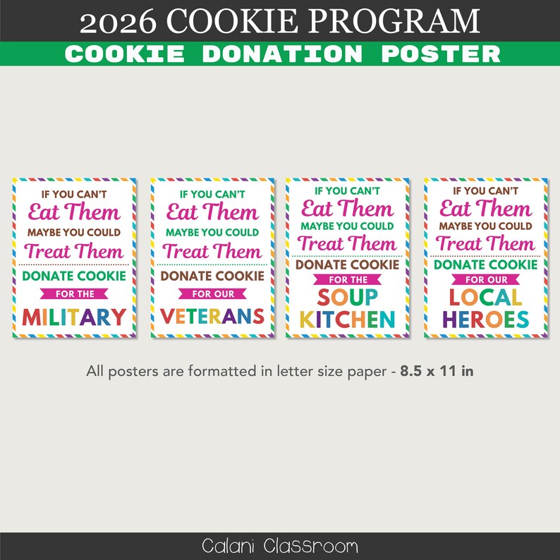 2026 Cookie Booth Donation Poster, DIY Editable Cookie Marketing Kit ...