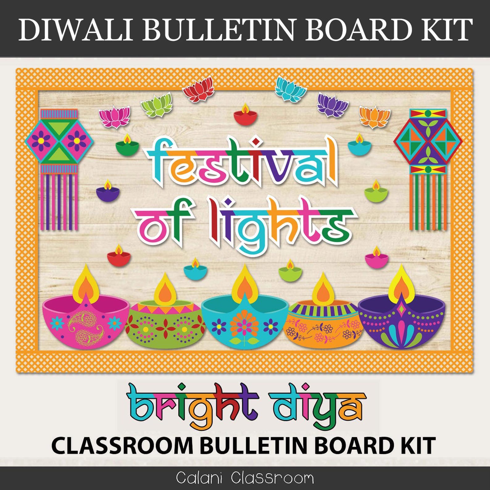 Diwali Classroom Bulletin Board Kit: Festival of Lights (digital ...