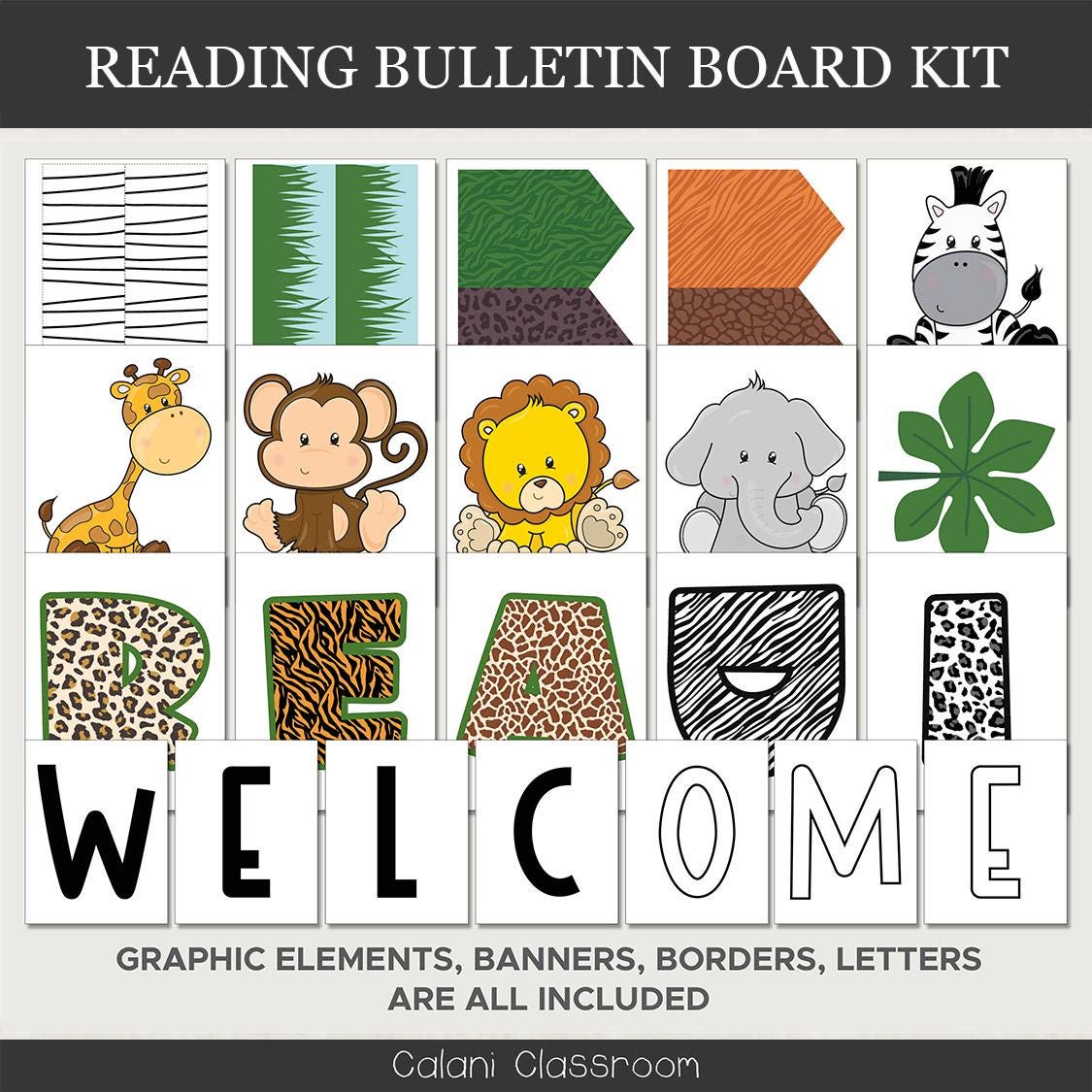 Reading Bulletin Board Kit, Classroom Bulletin Board, Wild About ...