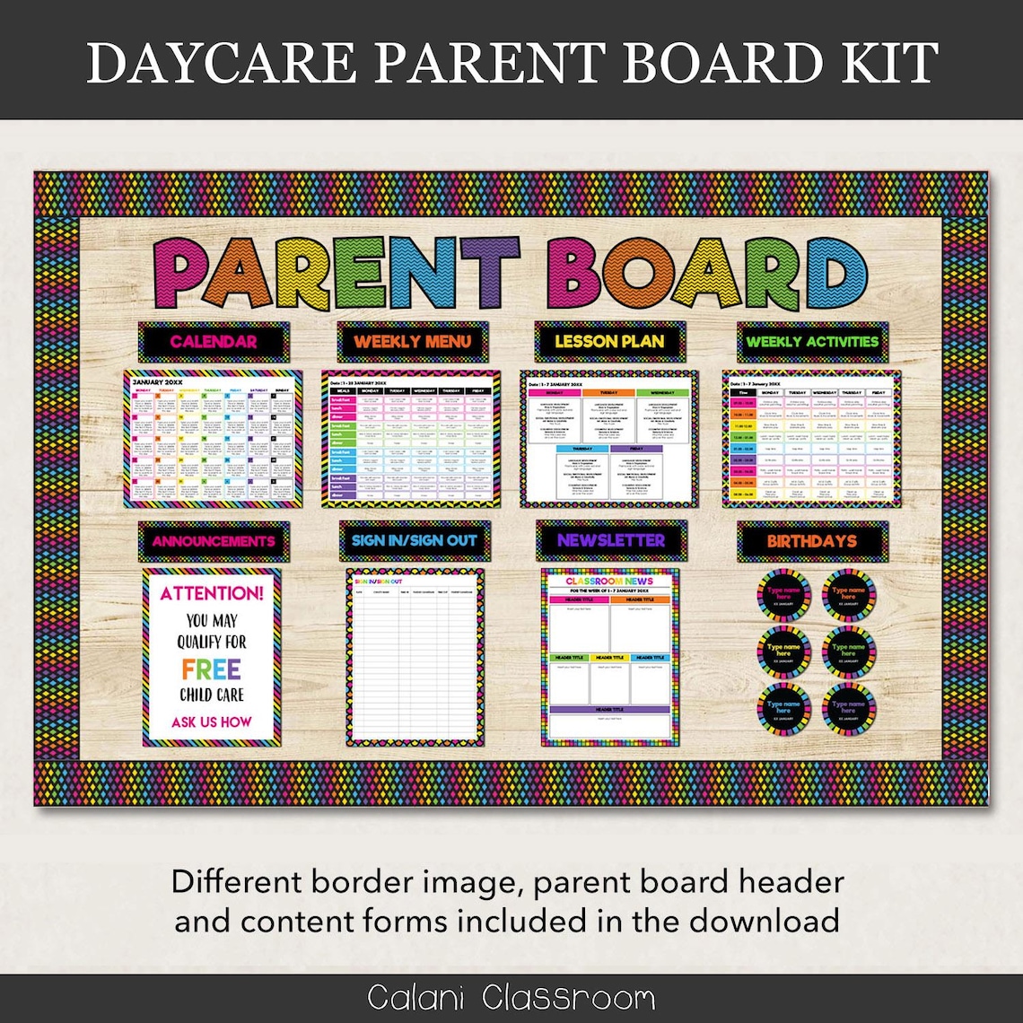 Daycare Parent Board, Childcare Bulletin Board Template, Parent Info ...