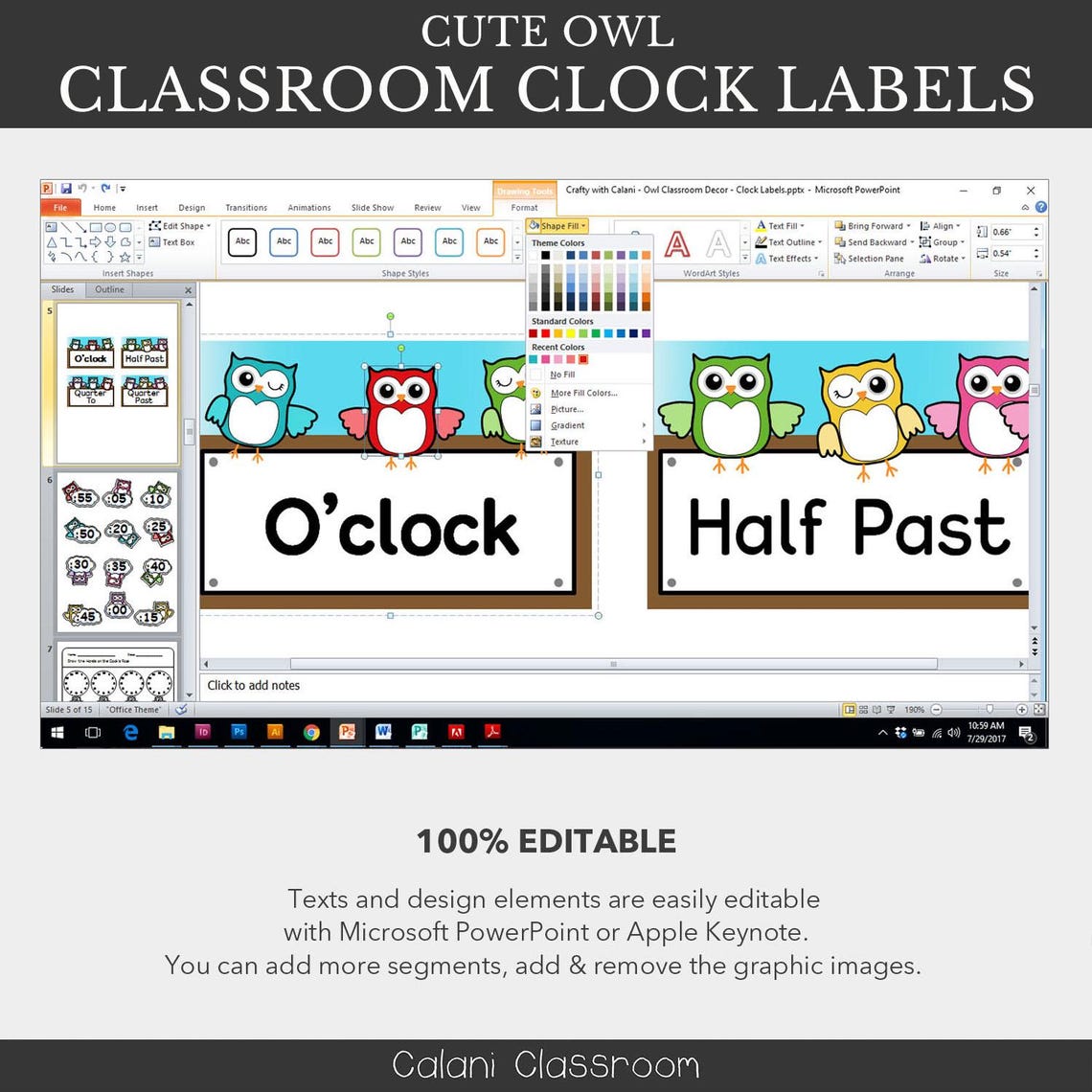 Clock Label Classroom Decoration, Owl Classroom Theme, Telling Time ...