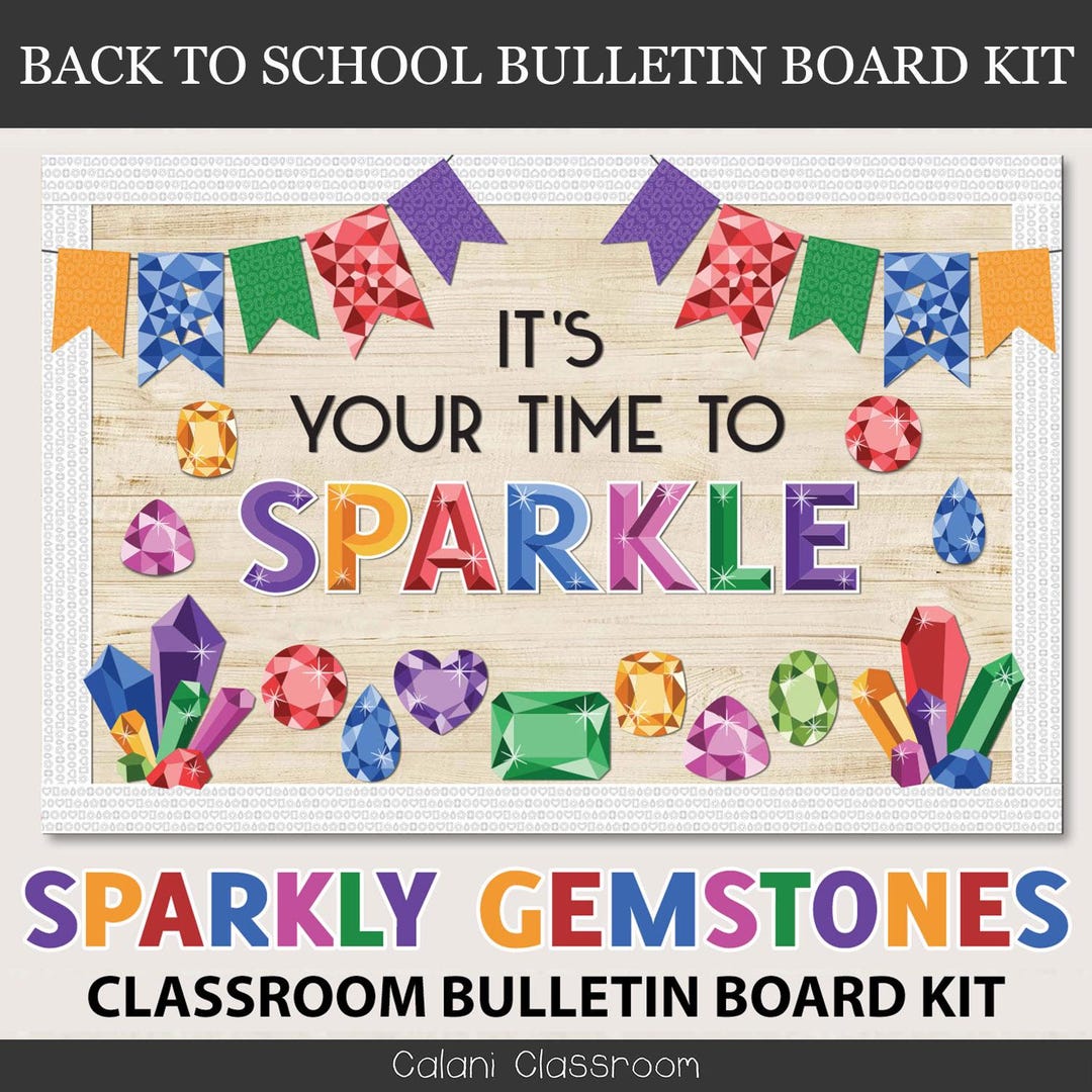 Gemstone Bulletin Board Kit, Gem Classroom Door Decor, Jewel Classroom ...