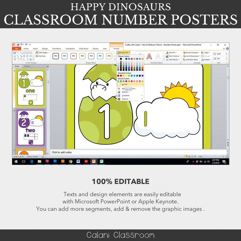 Number Classroom Poster, Dinosaurs Classroom Theme, Editable Math ...