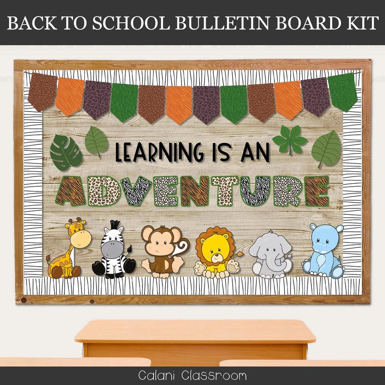 Back to School Bulletin Board Kit, Classroom Bulletin Board, Jungle ...
