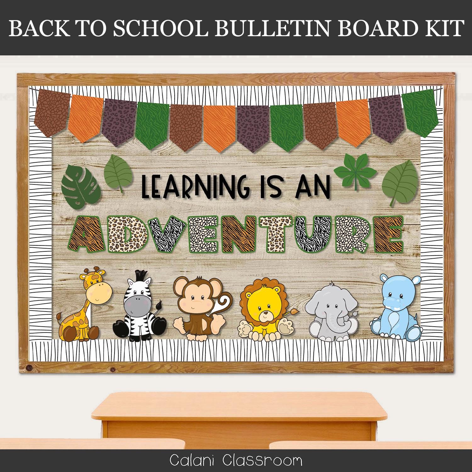 Back to School Bulletin Board Kit, Classroom Bulletin Board, Jungle ...