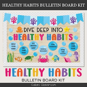 Healthy Habits Bulletin Board Kit, Healthy Habits School, Classroom ...