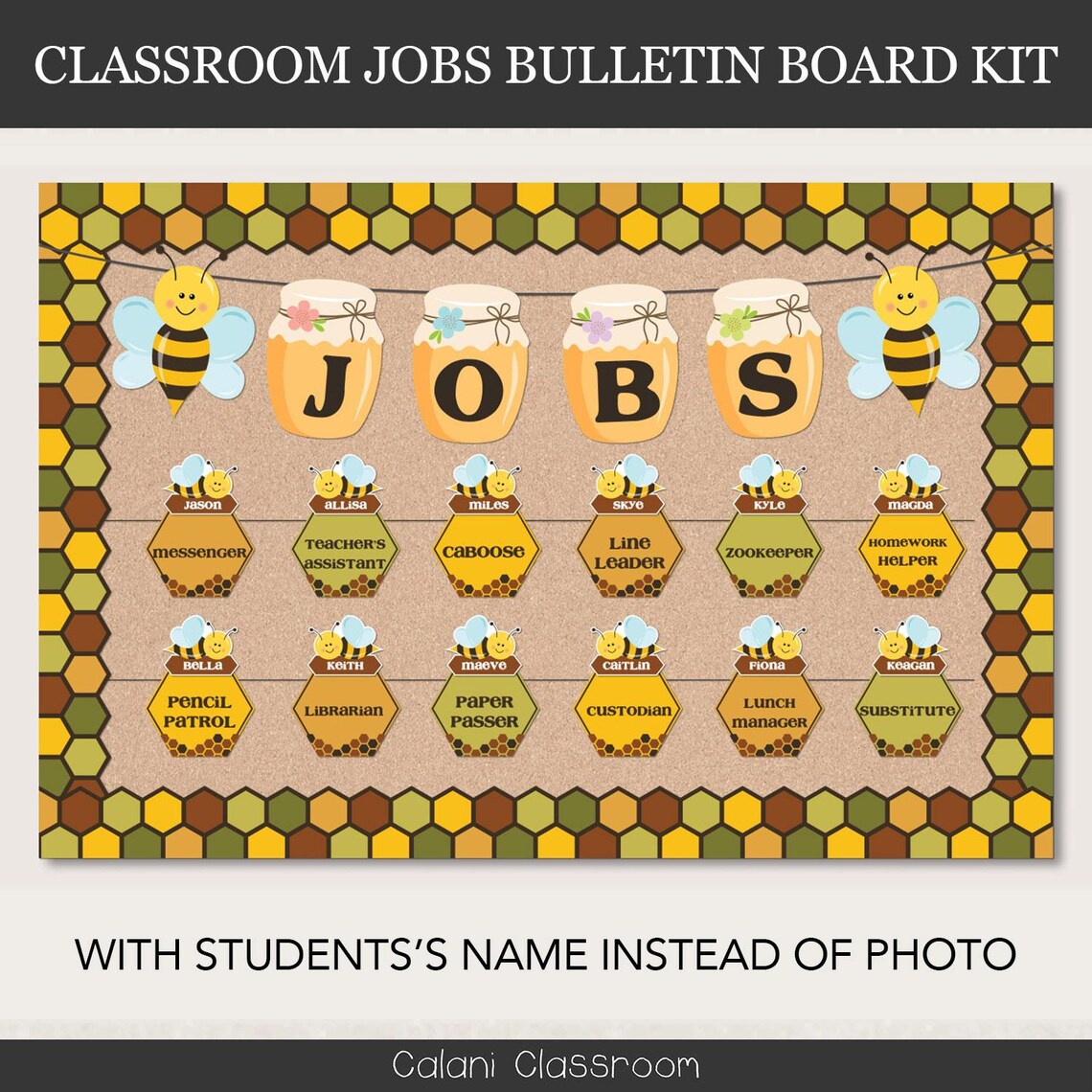 Bee Classroom Jobs Display, Classroom Job Chart, Bee Job Cards ...