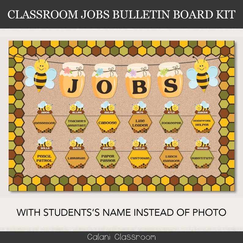 Bee Classroom Jobs Display, Classroom Job Chart, Bee Job Cards ...