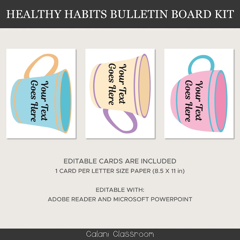 Healthy Habits Bulletin Board Kit, Healthy Habits School, Classroom ...