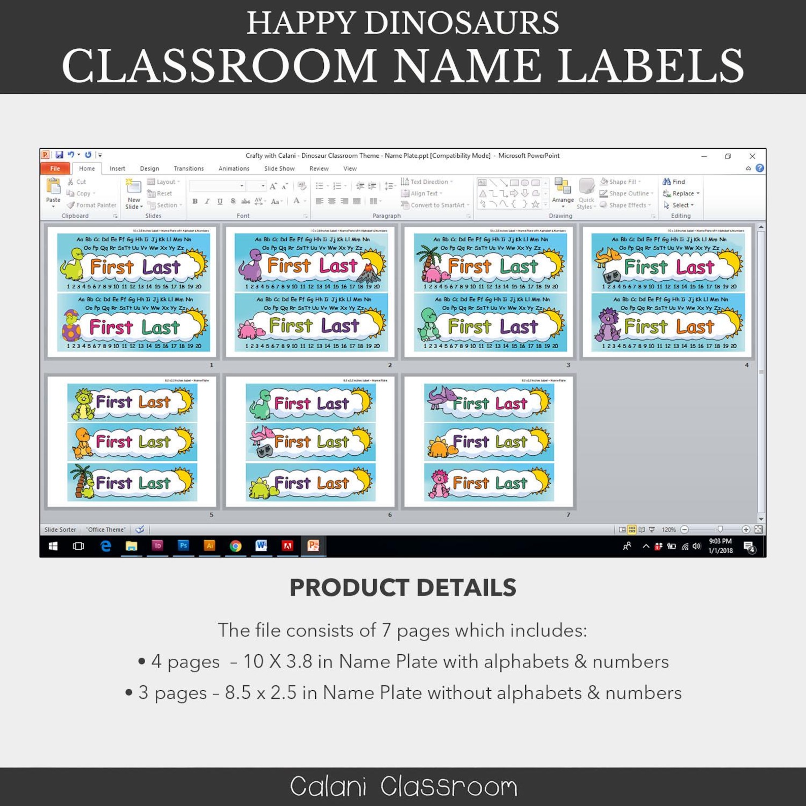 Classroom Name Plate Label, Dinosaurs Classroom Theme, Dino Name Label ...