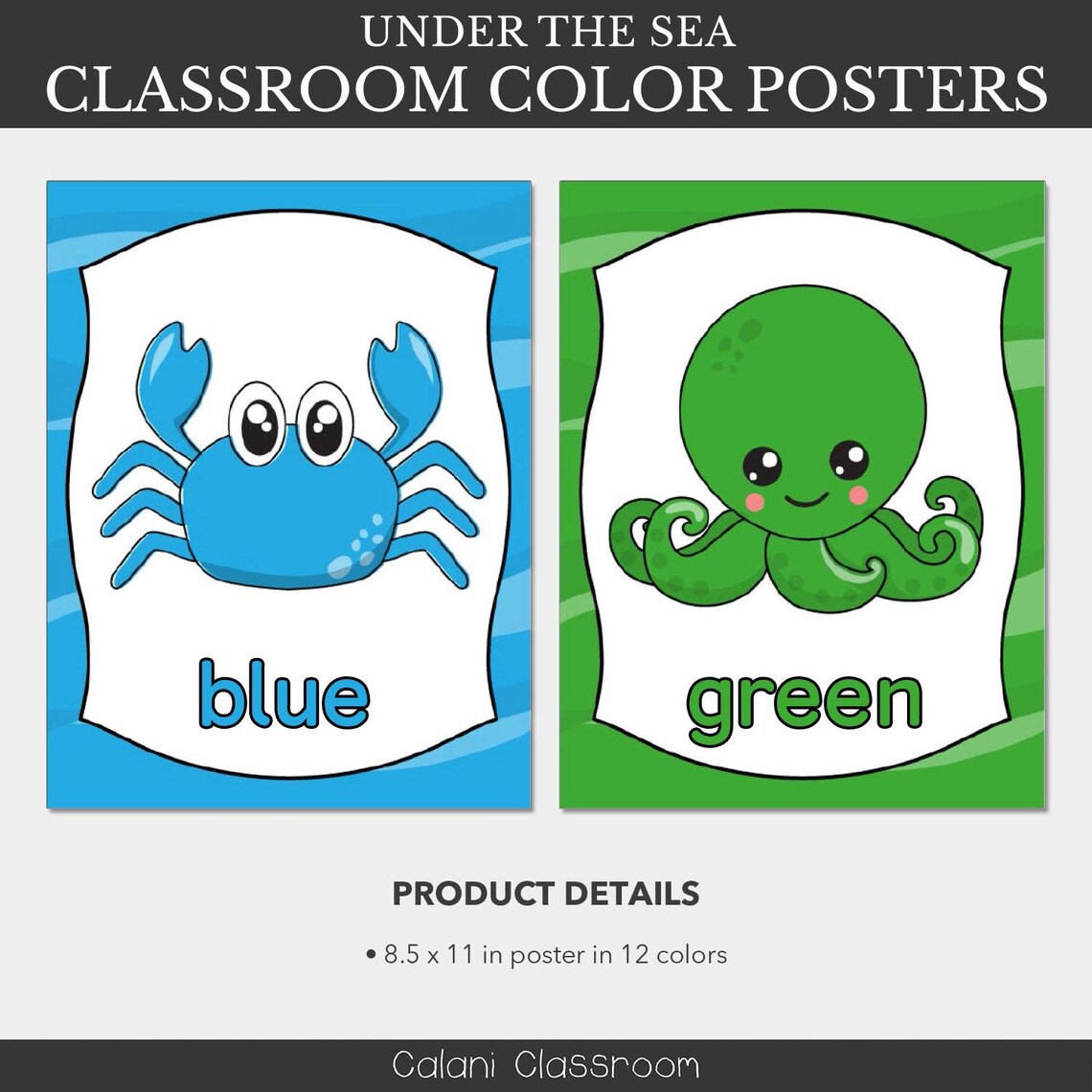 Color Poster Classroom Decoration, Ocean Classroom, Under the Sea ...