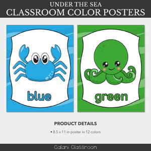 Color Poster Classroom Decoration, Ocean Classroom, Under the Sea ...
