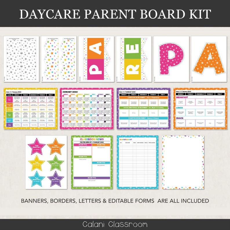 Daycare Parent Board, Childcare Bulletin Board Template, Parent Info ...