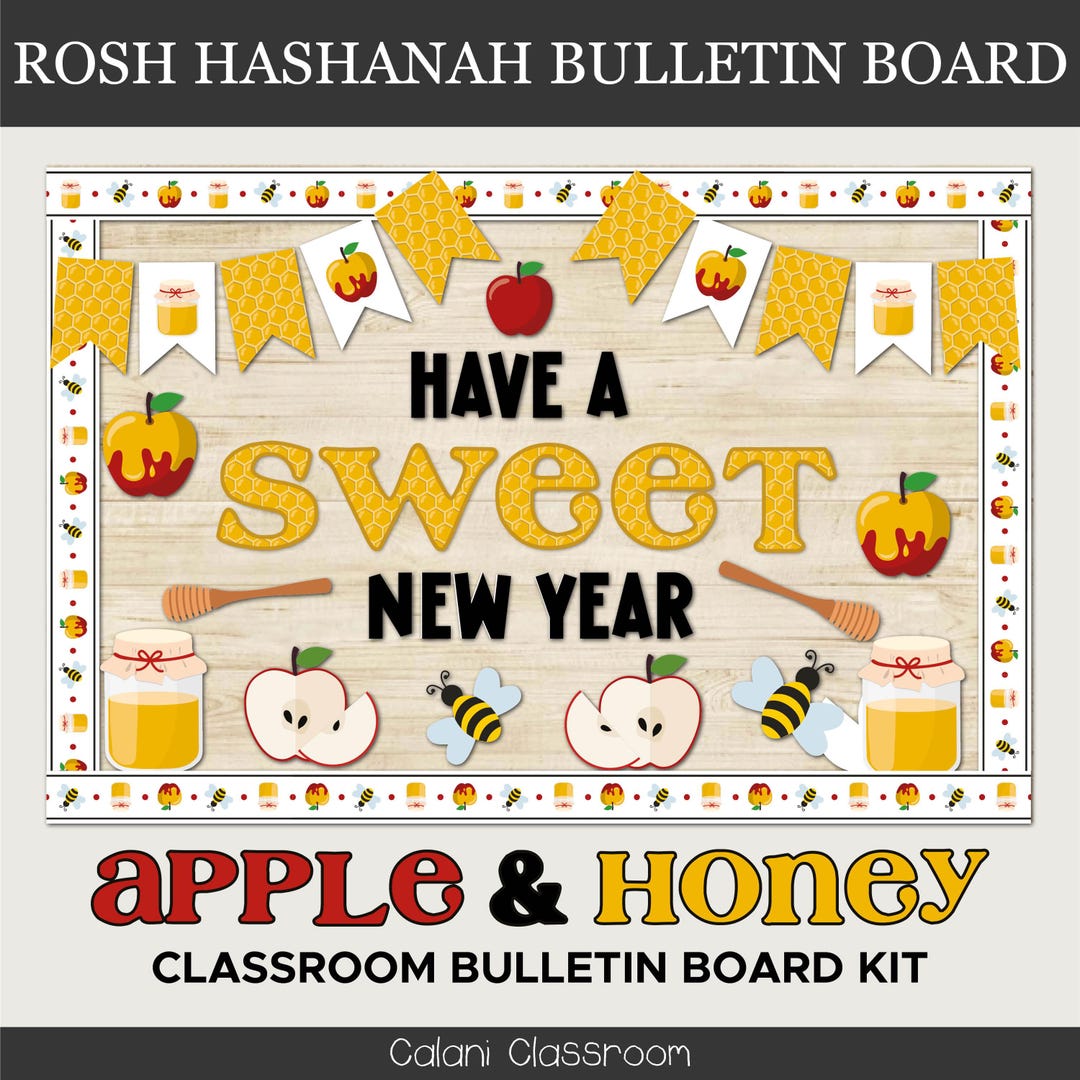 Rosh Hashanah Bulletin Board Kit, Rosh Hashanah Classroom Bulletin ...