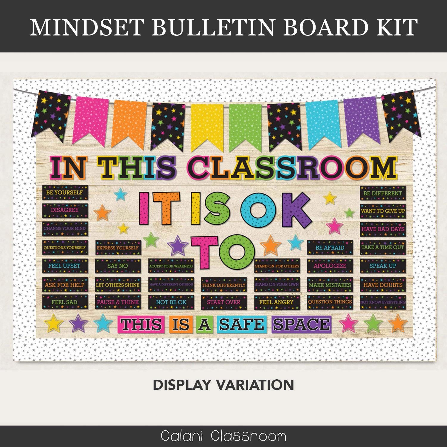 Mindset Bulletin Board Kit, Classroom Door Decor, Social Emotional ...