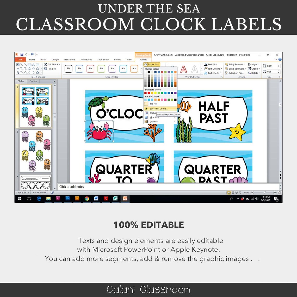 Clock Label Classroom Decoration, Ocean Classroom Theme, Telling Time ...