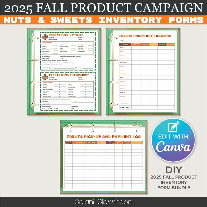 2025 Scout Fall Product, Editable Scout Fall Program Inventory Tracker ...