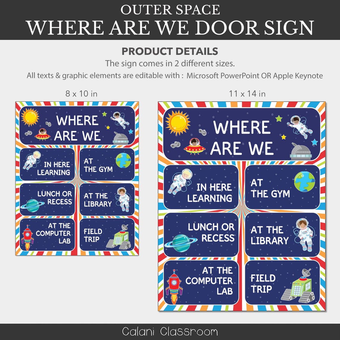Classroom Door Sign, Outer Space Classroom, Where Are We Door Sign, Space Classroom Door Sign ...