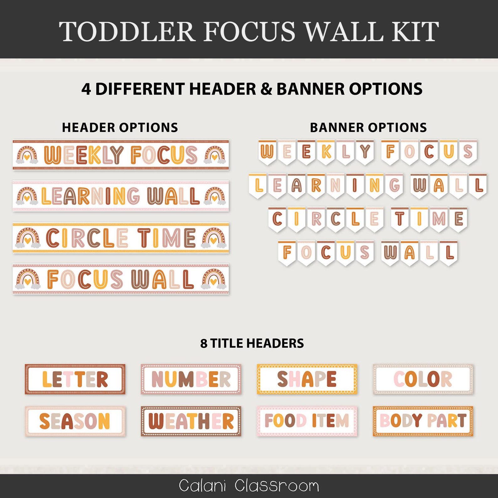 Toddler Focus Wall Template, Toddler Learning Wall, Classroom Circle ...