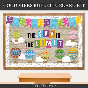 We Lift Each Other up Bulletin Board Kit, Hot Air Balloons Classroom ...