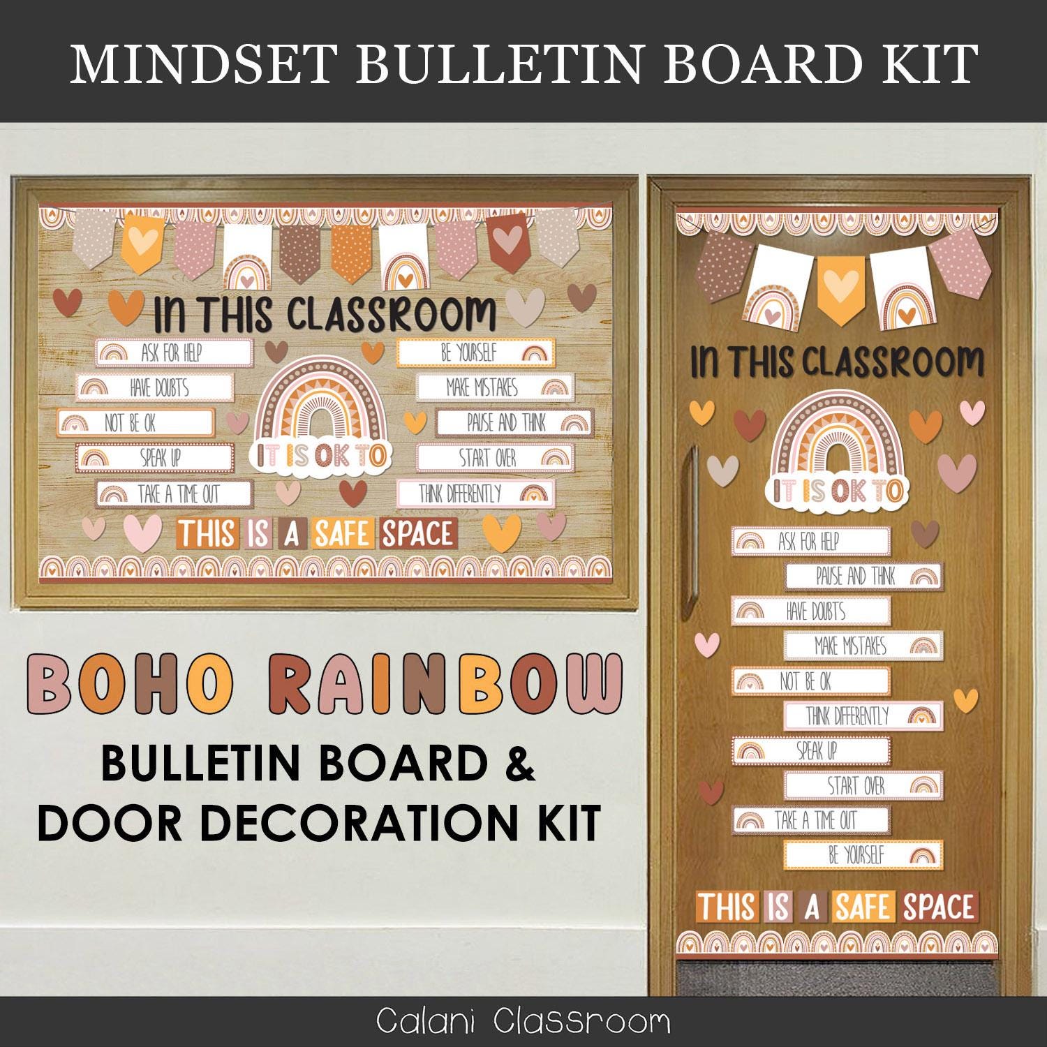 Mindset Bulletin Board Kit, Classroom Door Decor, Social Emotional ...